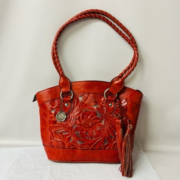 Patricia Nash | Bags | Patricia Nash Zorita Satchel In Ochre Cut Out ...